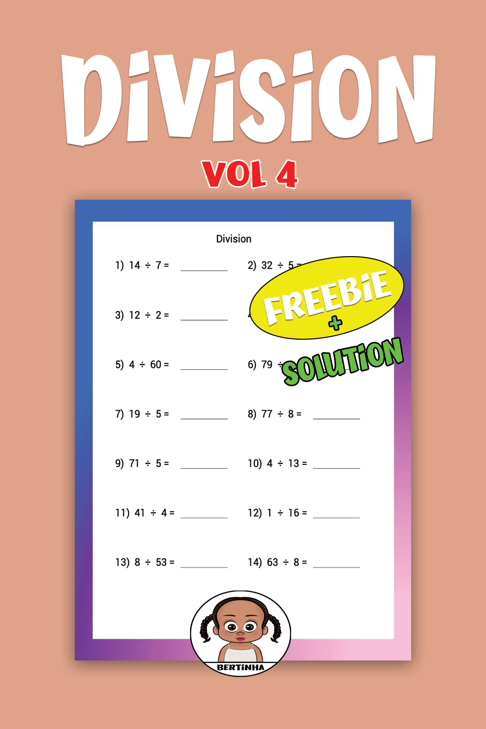 Division with Solutions Vol 4 – Freebie | Bertinha