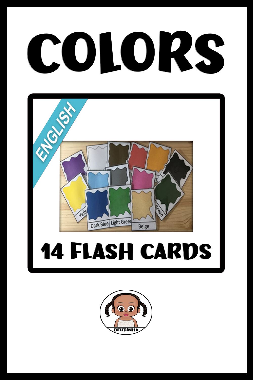 Colors in English | Flash Cards | Bertinha