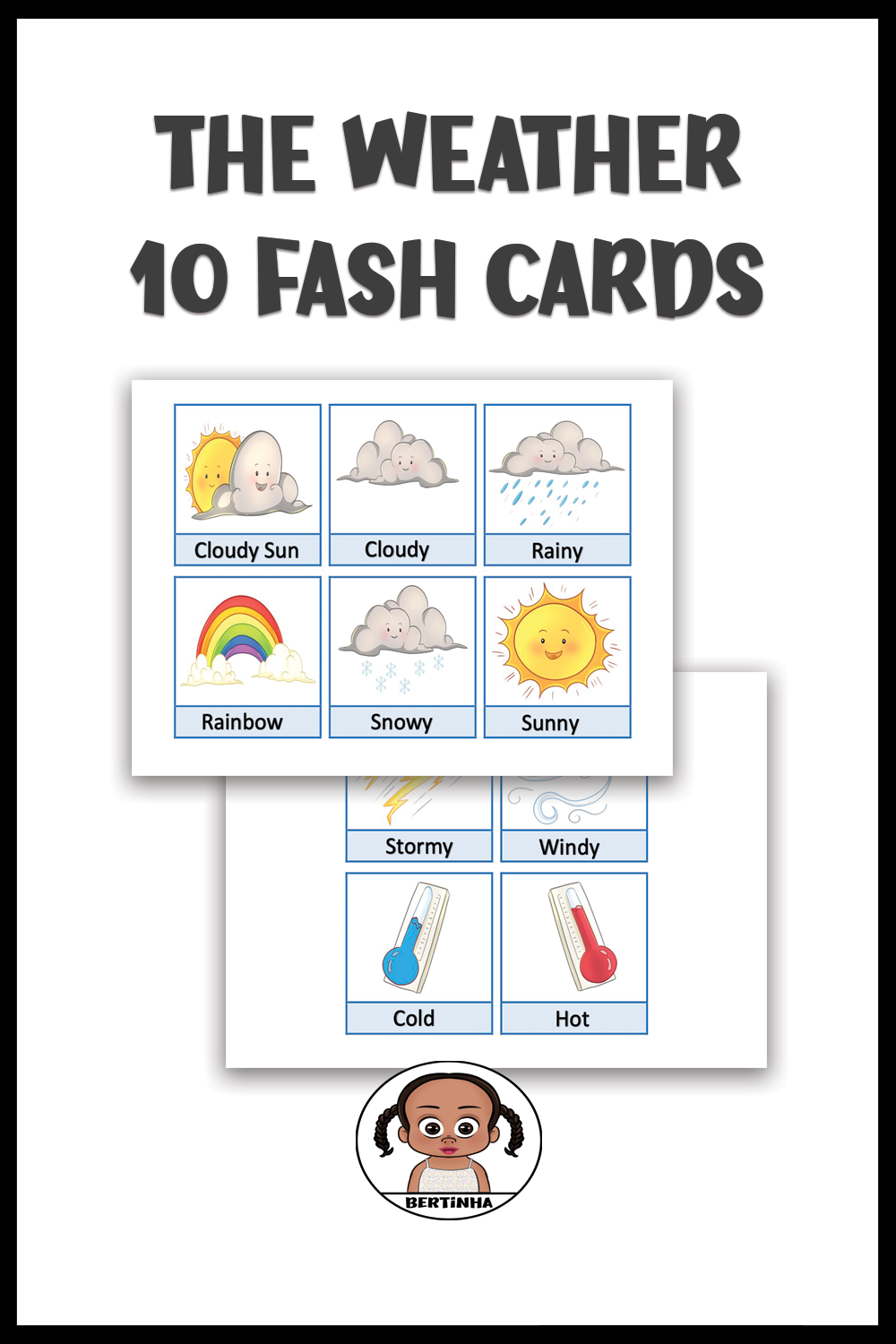 The Weather | Flash Cards | Bertinha