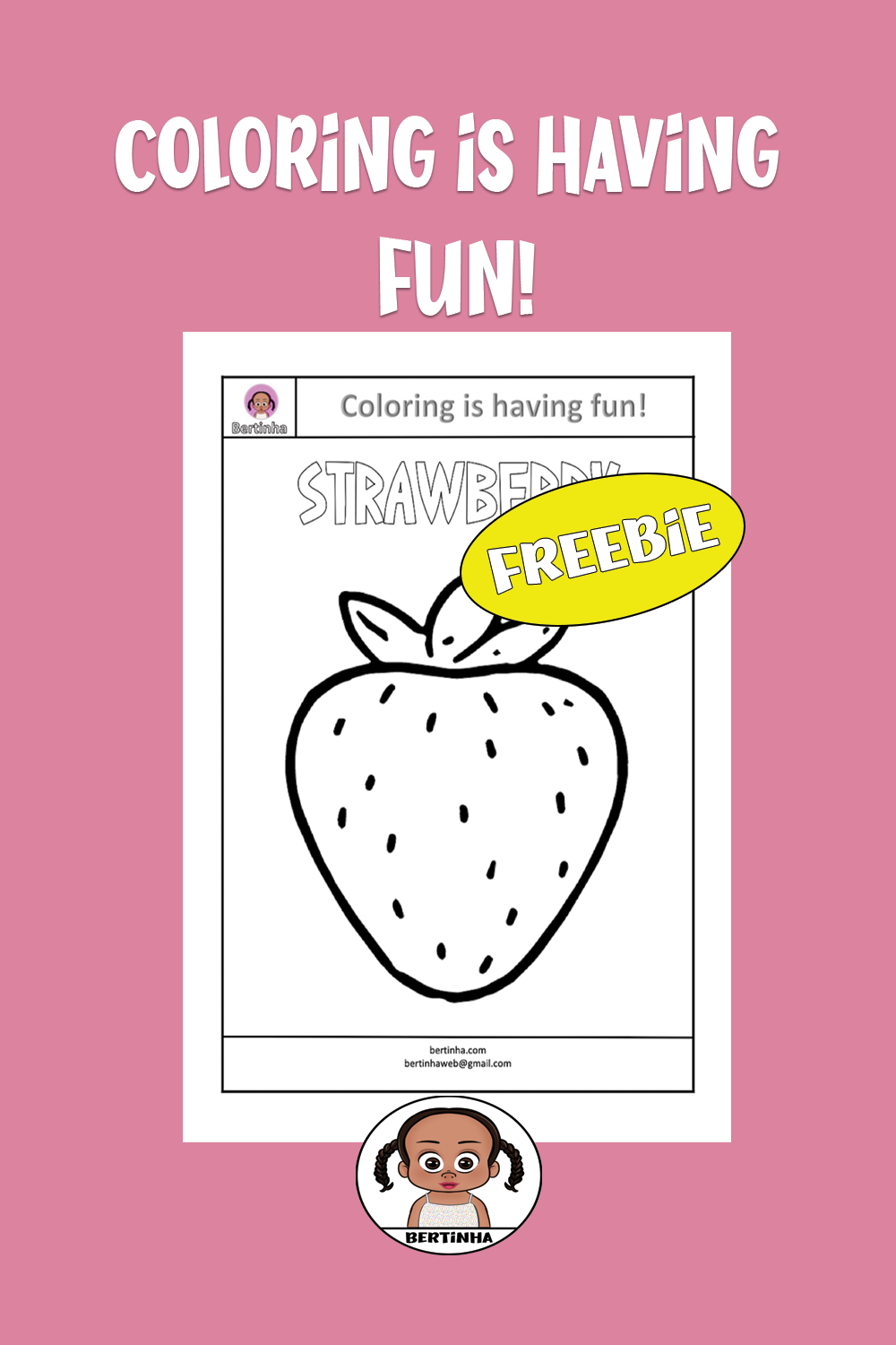 Coloring Fruits # 1 – Freebie | Bertinha