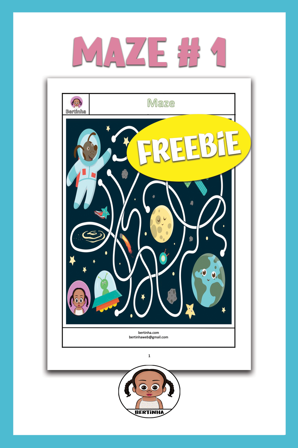 Maze # 1 | Level Easy – Freebie | Bertinha